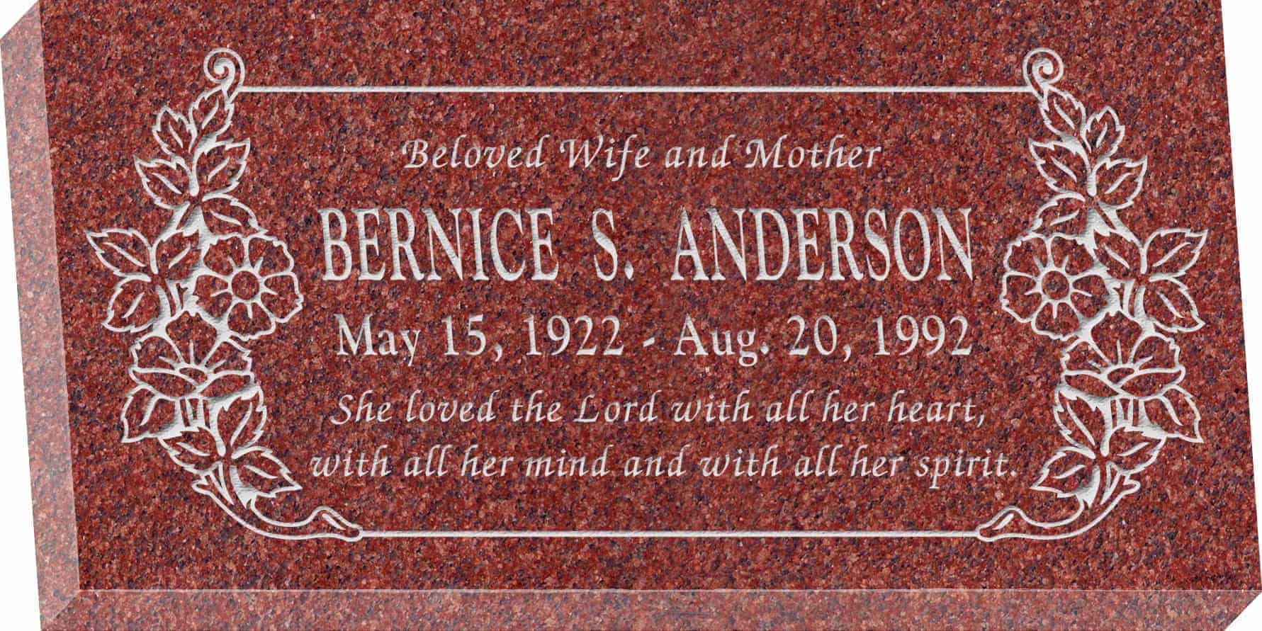 Floral Headstone Designs