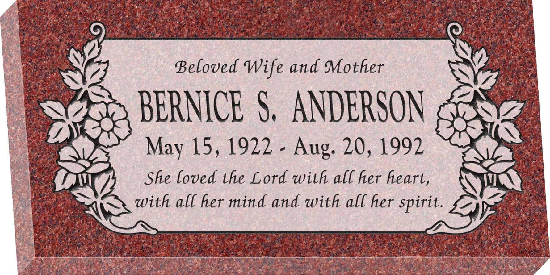 Floral Headstone Designs